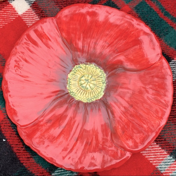 Maxcera | Dining | Gorgeous Hand Painted Red Poppy Plate Poppies ...
